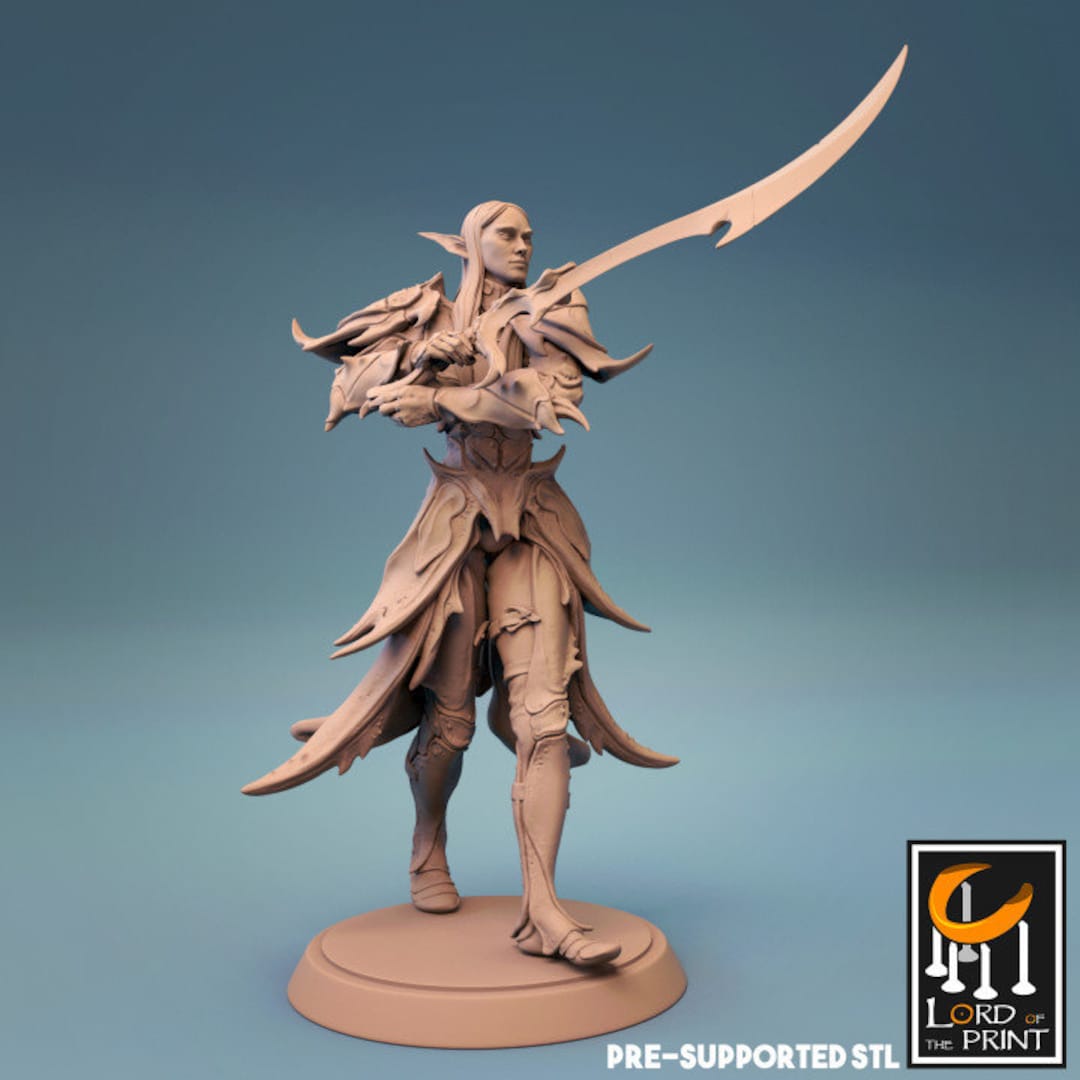 Elf Warrior Sword Duelist Miniature - Leaf Walkers- Lord of the Print ...