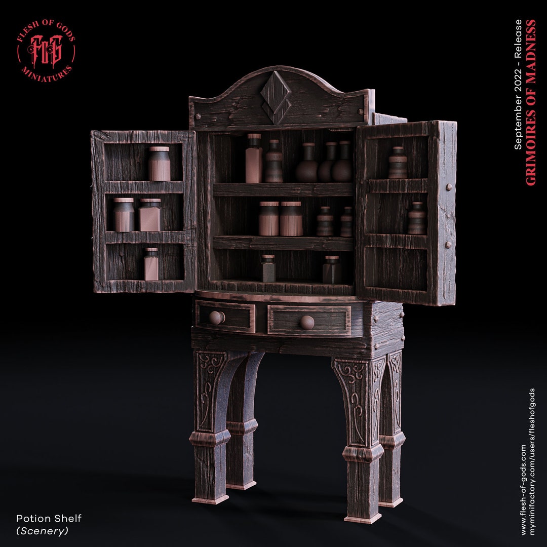 Potion Shelf - Terrain Scenery Miniature - Grimoires of Madness - Flesh ...
