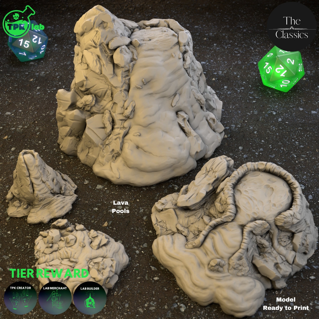 Lava Pool Miniature - Terrain / Scenery - the Classics- TPK Labs - D&D ...