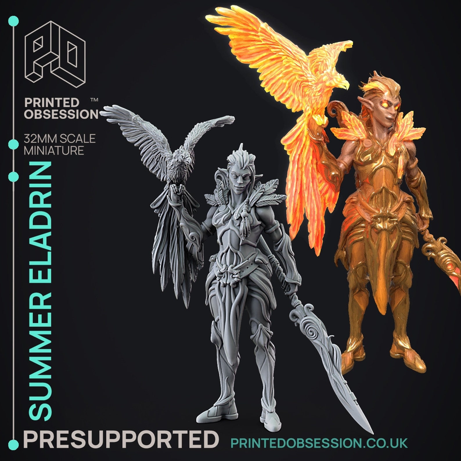 Eladrin Miniature - Winter / Spring / Summer / Autumn - Printed ...