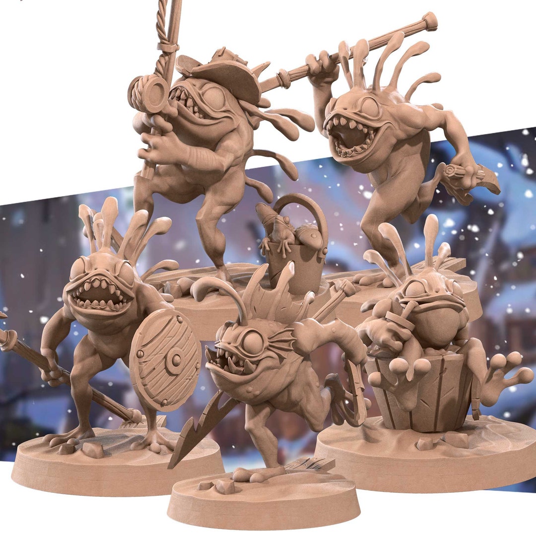 Murloc Fighter Miniatures (5 Versions)- Fishing Village- Bite the ...