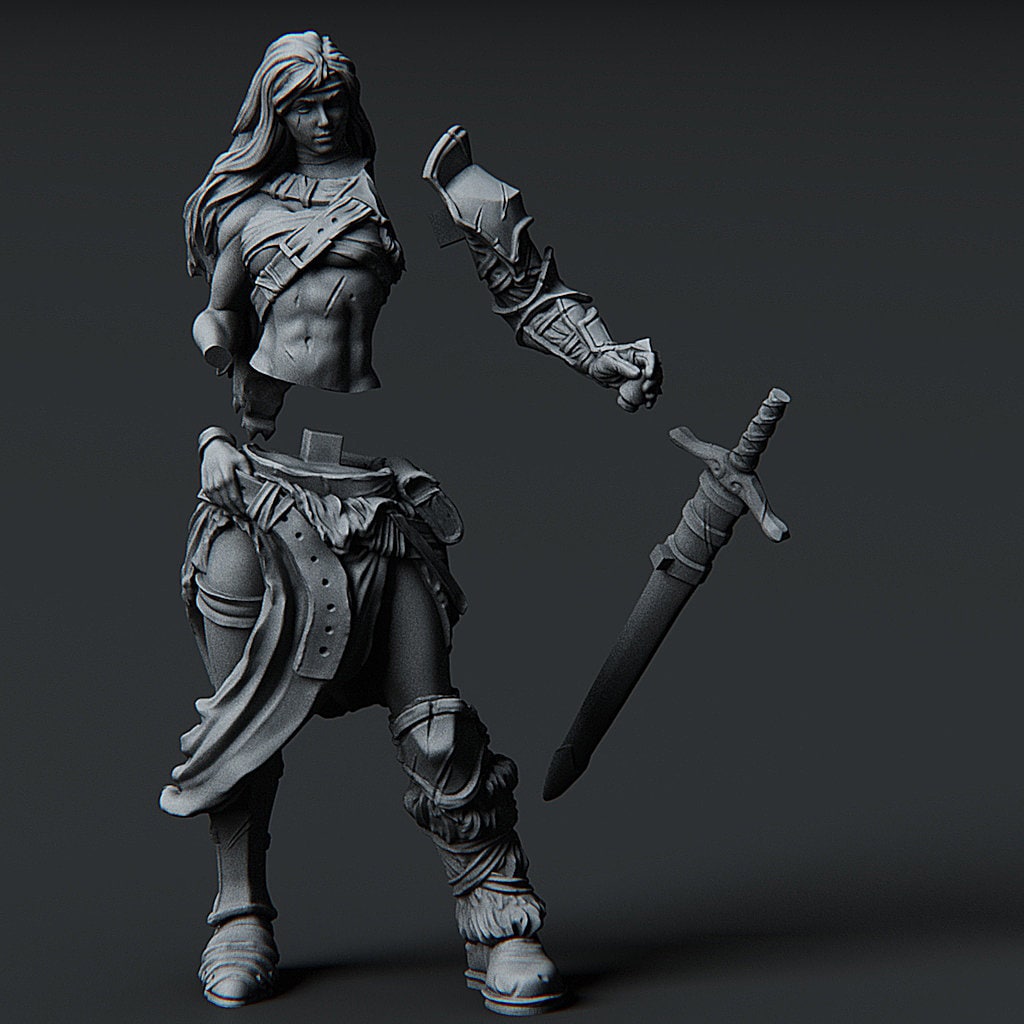 Human Female Barbarian Miniature Printed Obession D&D 5e - Etsy