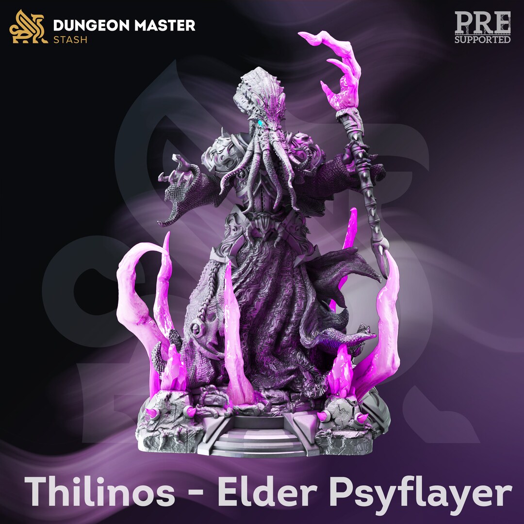 Thilinos Elder Psyflayer Mind Flayer Miniature DM Stash D&D 5e Dungeons ...