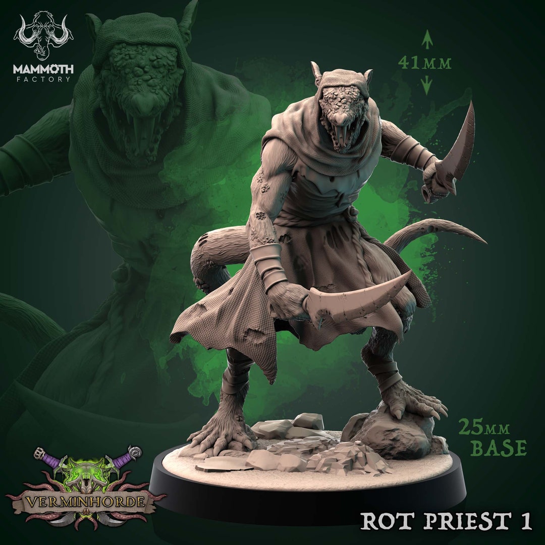 Rot Priest- Fighter/rogue Ratfolk Miniature- Verminhorde- Mammoth ...
