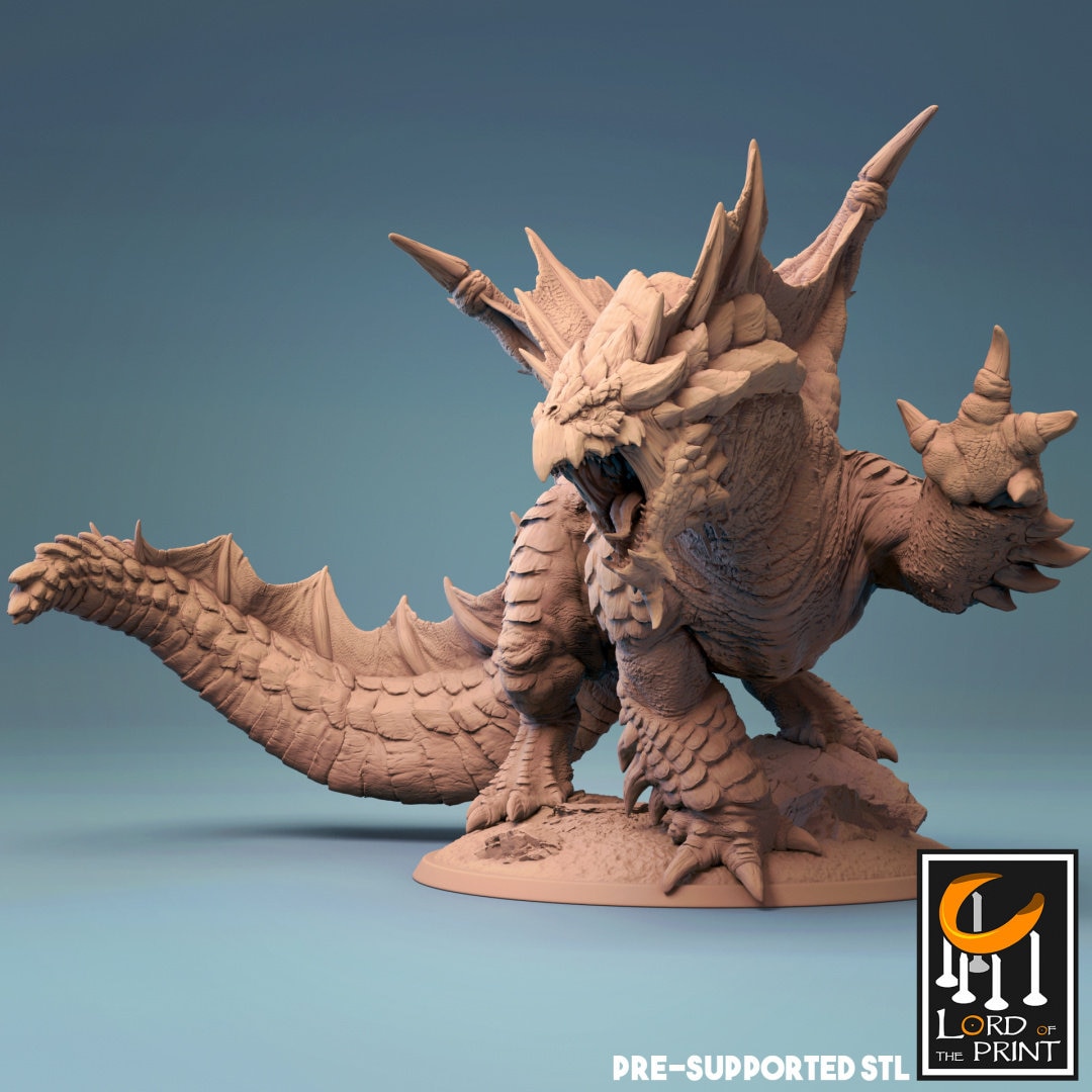 Adult Brown Dragon Miniature - Abyss - Lord of the Print - D&D 5e ...