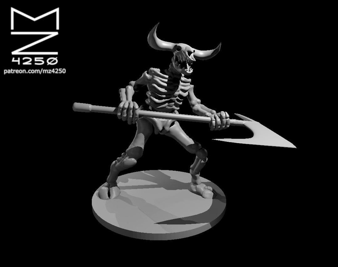 Skeleton Minotaur Miniature Large Undead MZ4250 Fantasy RPG D&D 5e ...