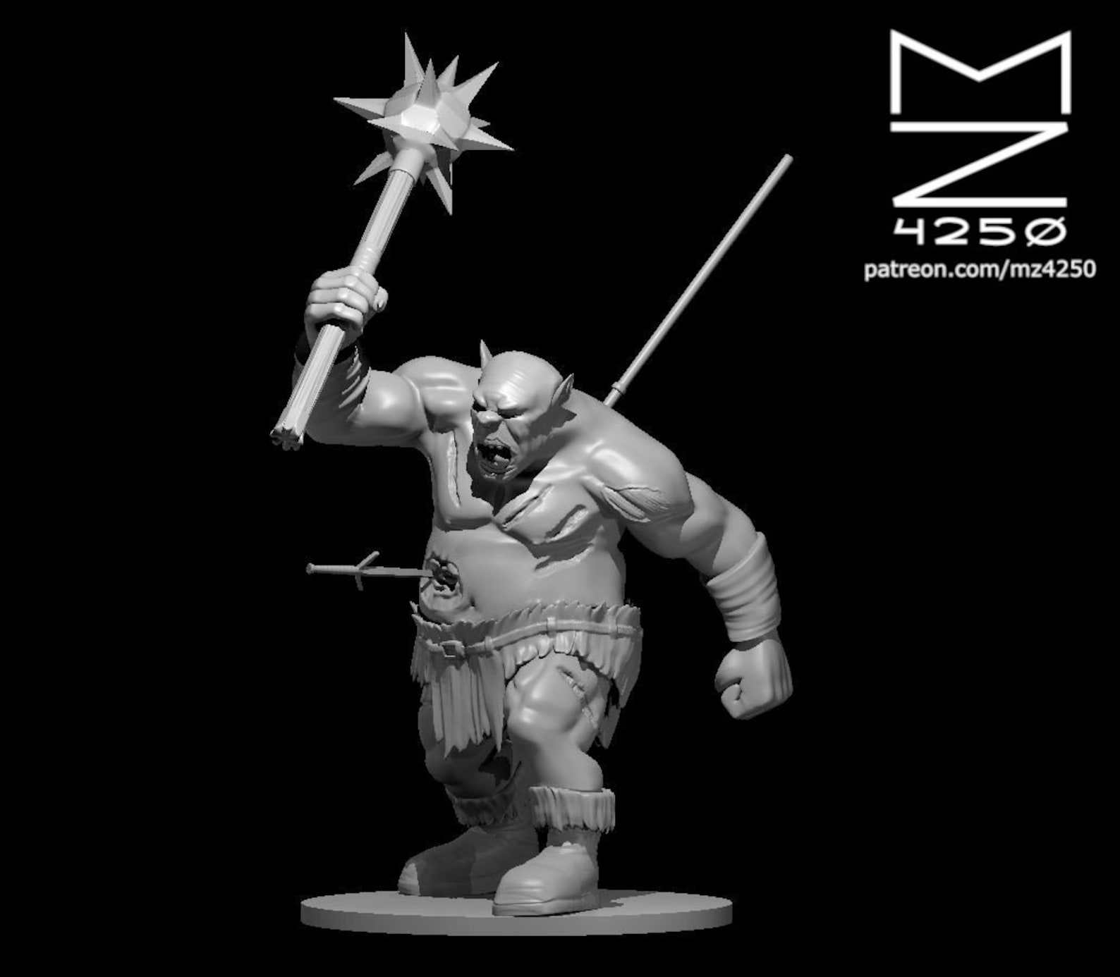 Undead Zombie Ogre Miniature MZ4250 D&D 5e Dungeons and - Etsy