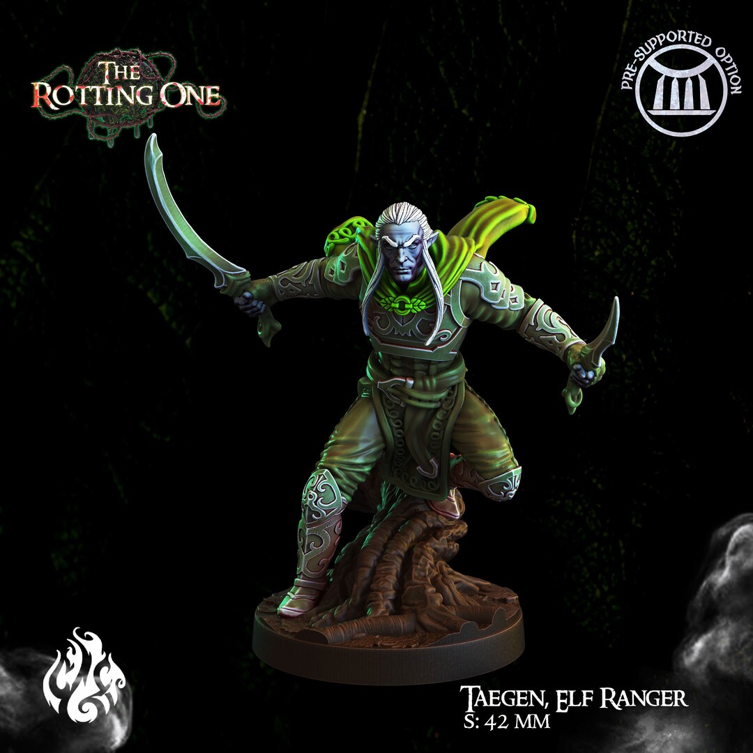 Elf Ranger Miniature Taegen the Rotting One Crippled God Foundry D&D 5e ...