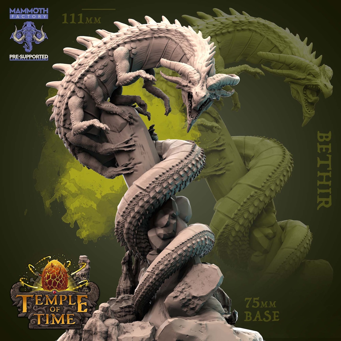 Behir Miniature - Huge Monstrosity - Temple of Time - Mammoth Factory ...