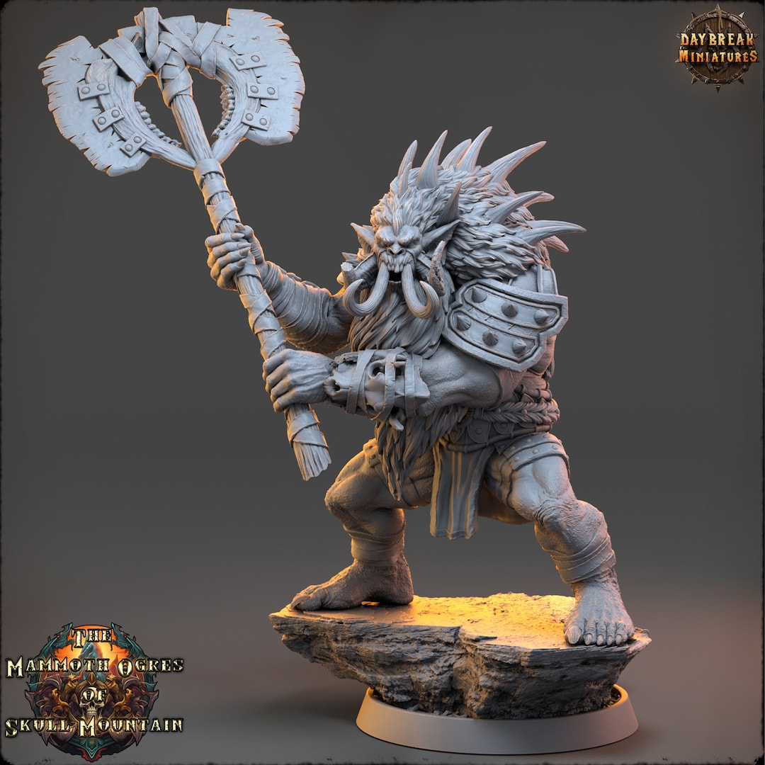 Grasta Poka Ogre Miniature the Mammoth Ogres of Skull Mountain Daybreak ...