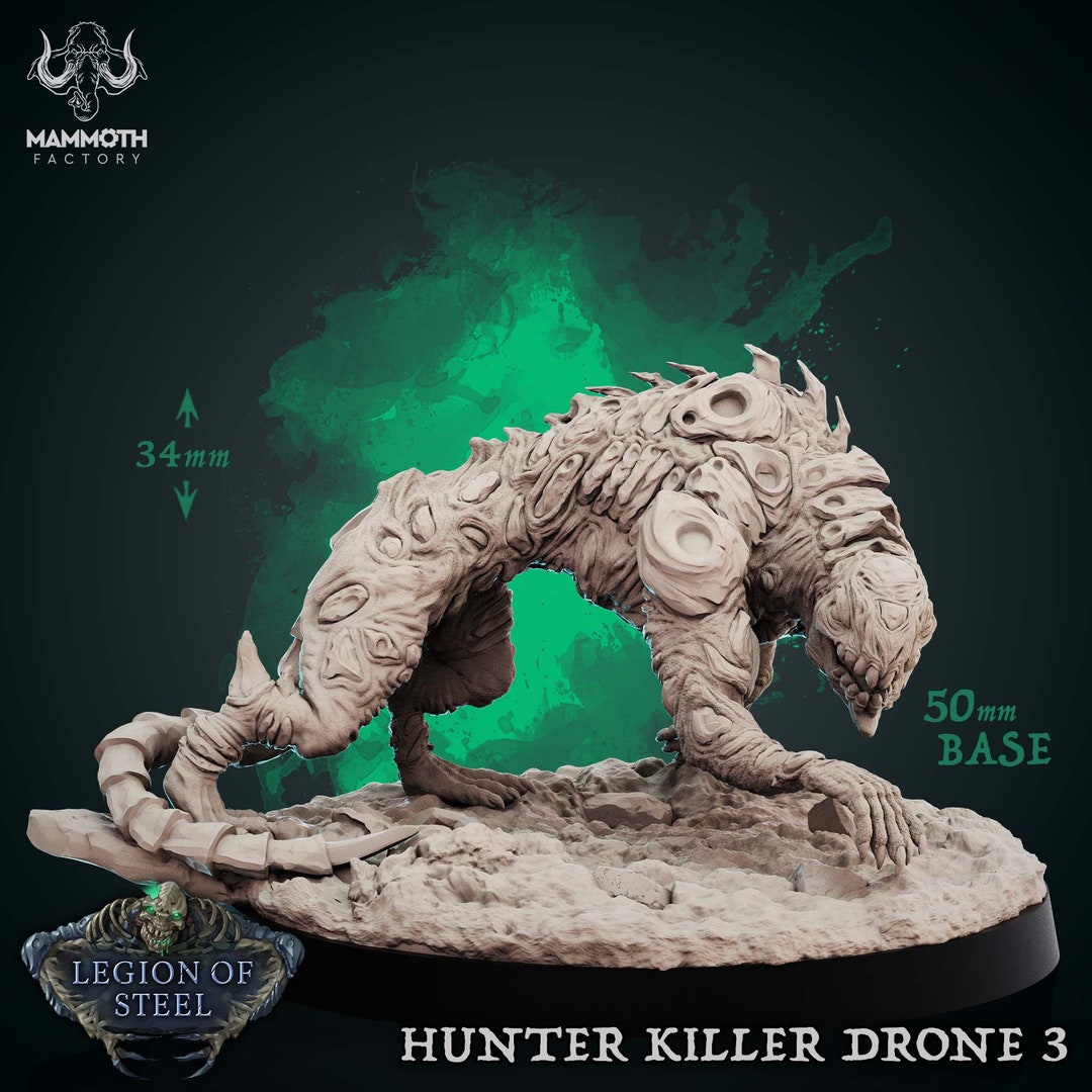 Hunter Killer Drone Miniature - Legion of Steel- Mammoth Factory - D&D ...