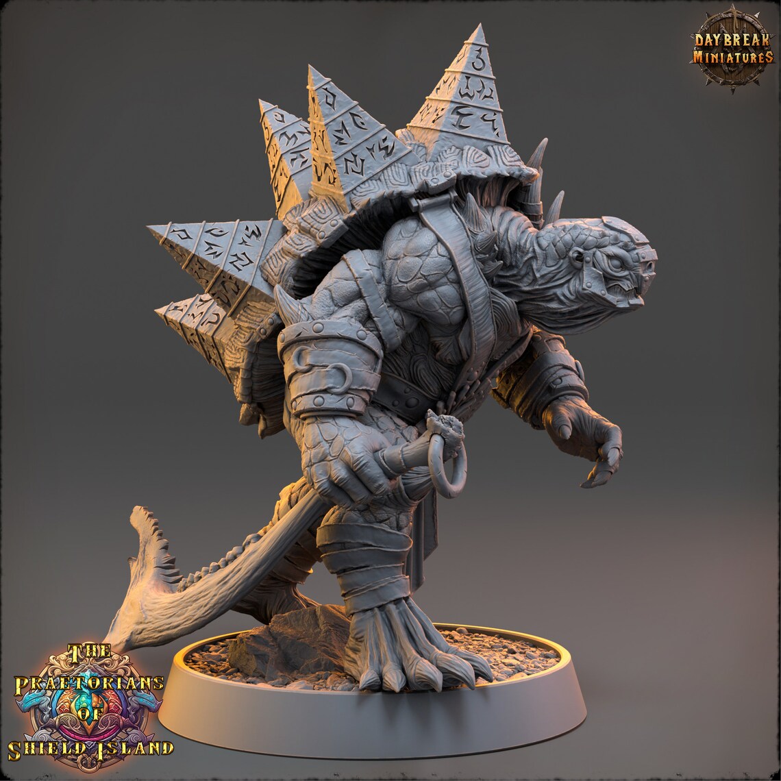 Mermat Tortle Miniature (fighter/barbarian)- the Praetorians of Shield ...