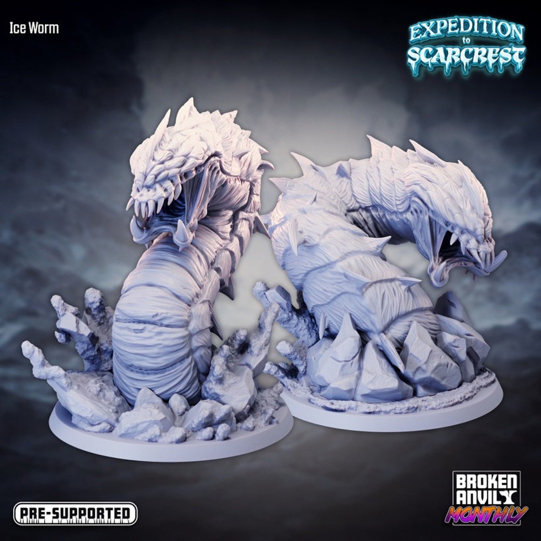 Ice Worm Miniature - Huge Monstrosity - Expedition to Scarcest - Broken ...