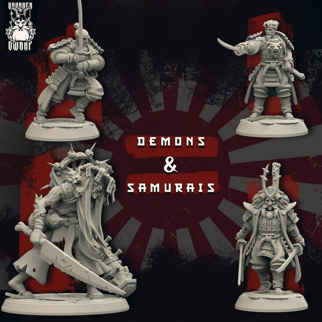 Demons and Samurais Miniature Drunken Dwarf D&D 5e Dungeons and Dragons ...