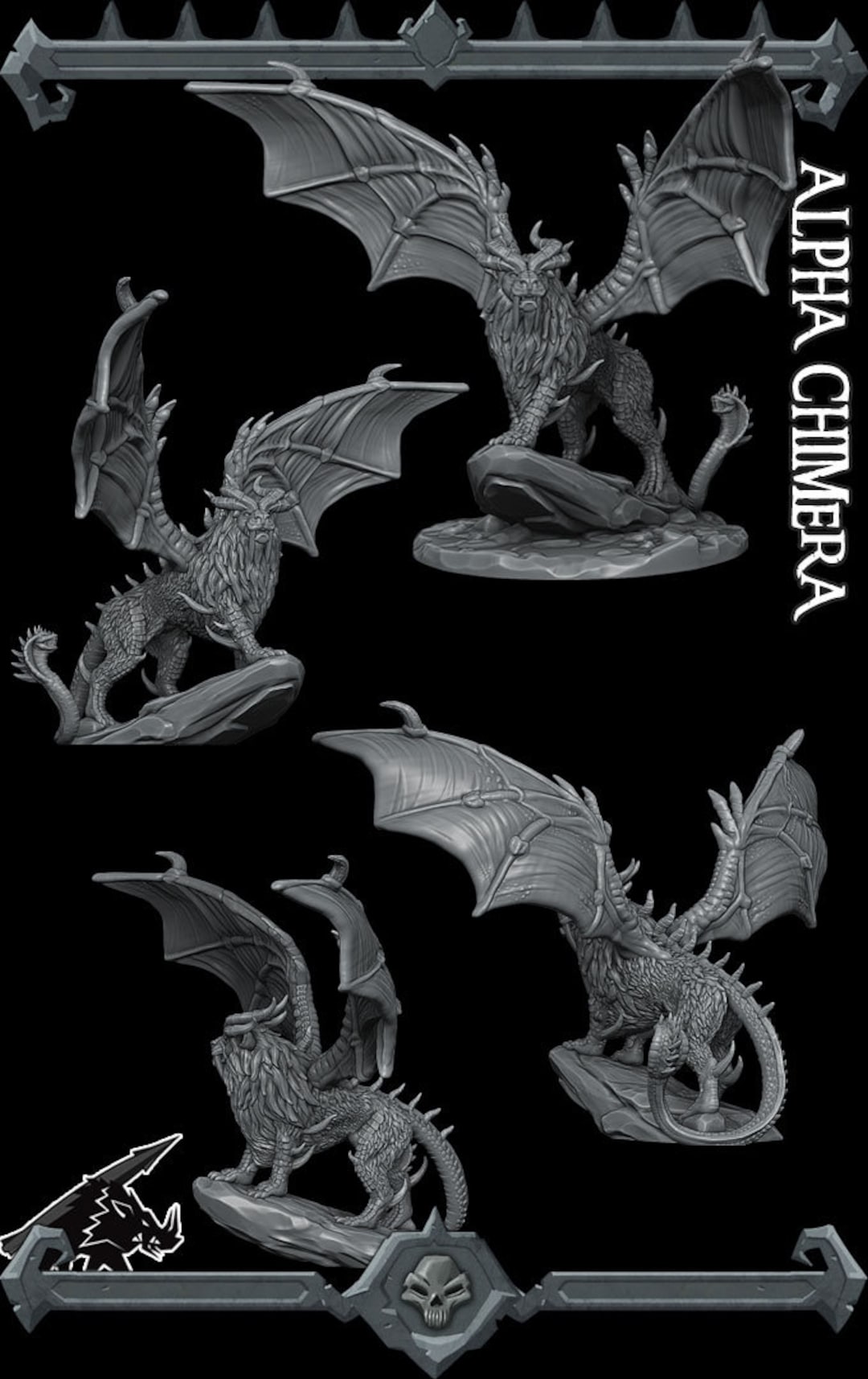 Chimera Miniature - Large Monstrosity - Rocket Pig Games - D&D 5e ...