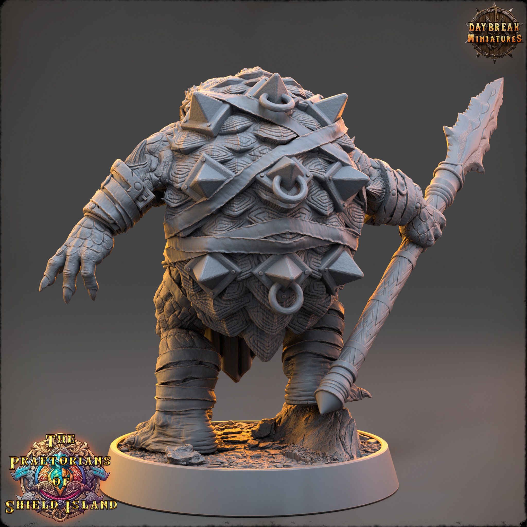 Daqvog Tortle Miniature (fighter/barbarian)- the Praetorians of Shield ...