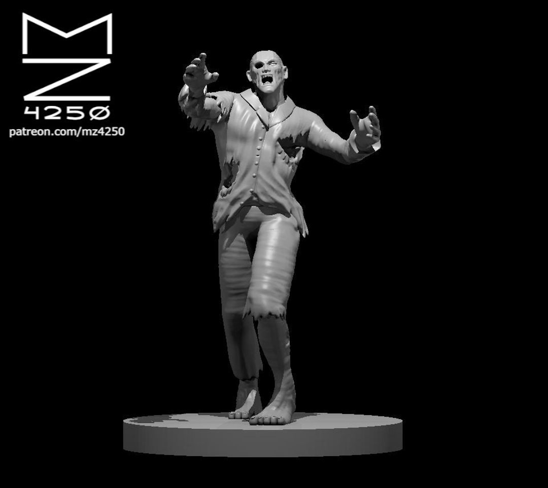 Male Zombie Medium Miniature - Undead - MZ4250 - D&D 5e - Dungeons and ...