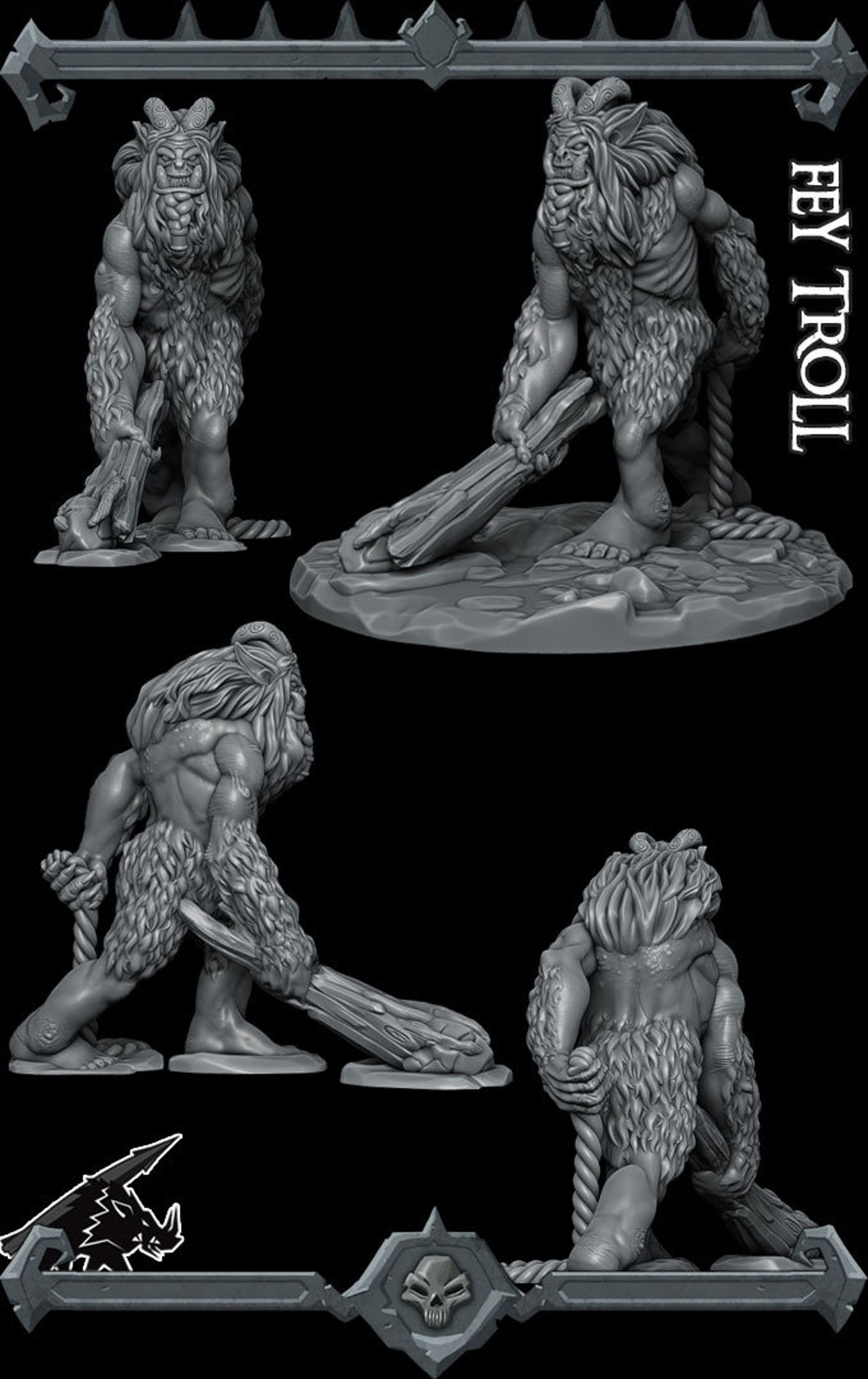 Fey Troll Miniature Large Giant Rocket Pig Games D&D 5e - Etsy