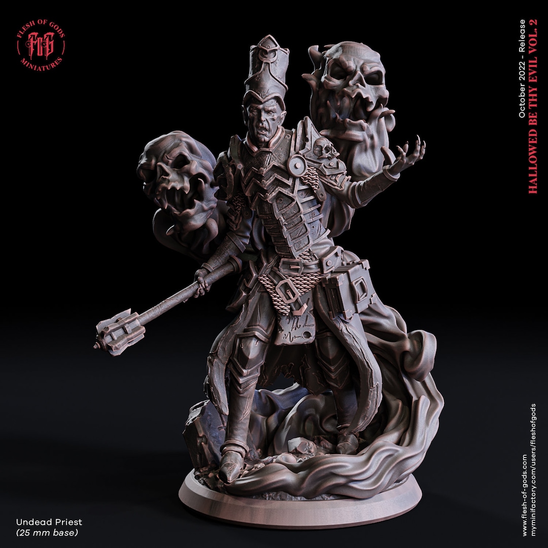 Undead Priest / Cleric Miniature - Dungeons and Terror - Flesh of Gods ...