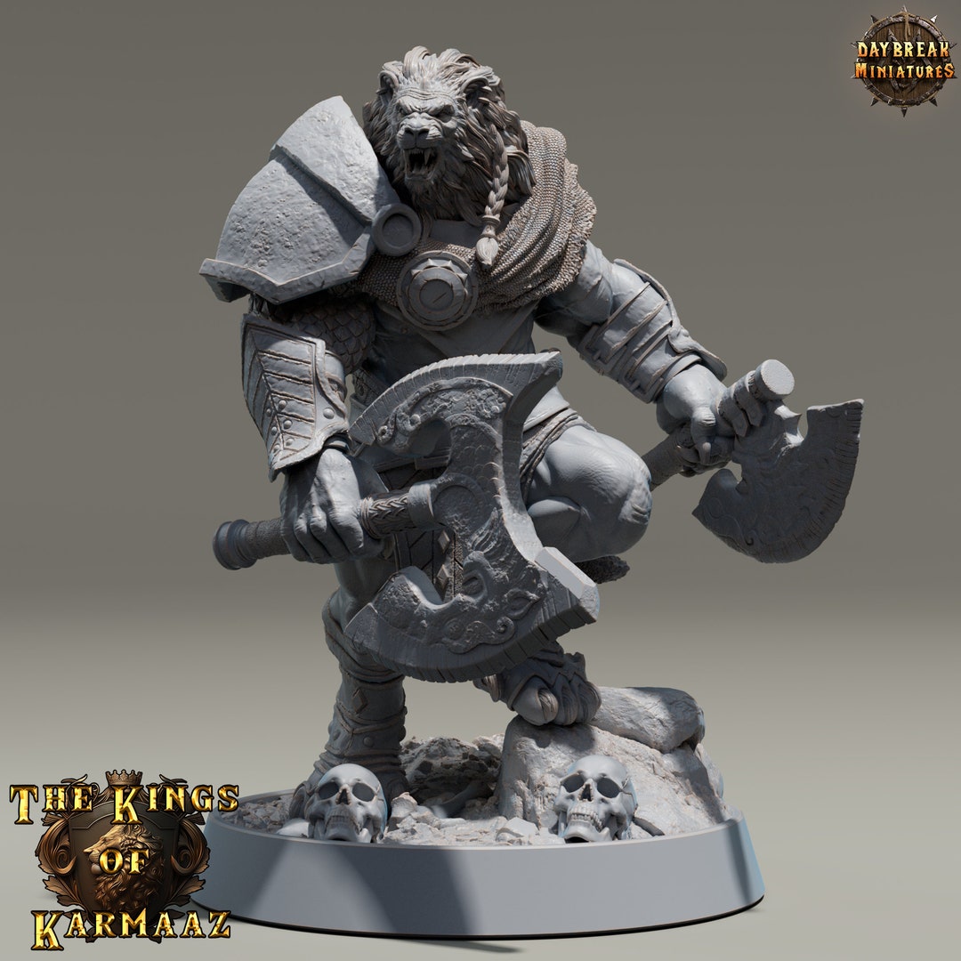 King Heartrender- Leonin Miniature- the Kings of Karmaaz- Daybreak- D&D ...