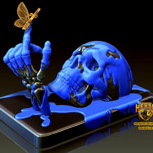 Dripping Skull W/ Butterfly Diorama Hex 3D Horror Model Kit Unpainted ...