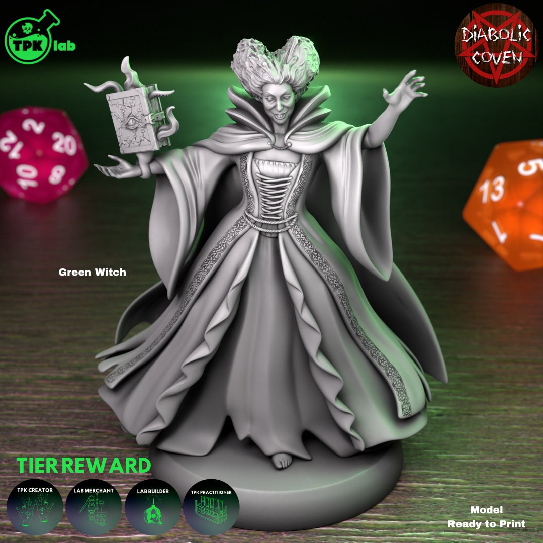 Green Witch Miniature - Diabolic Coven - TPK Labs - D&D 5e - Dungeons ...