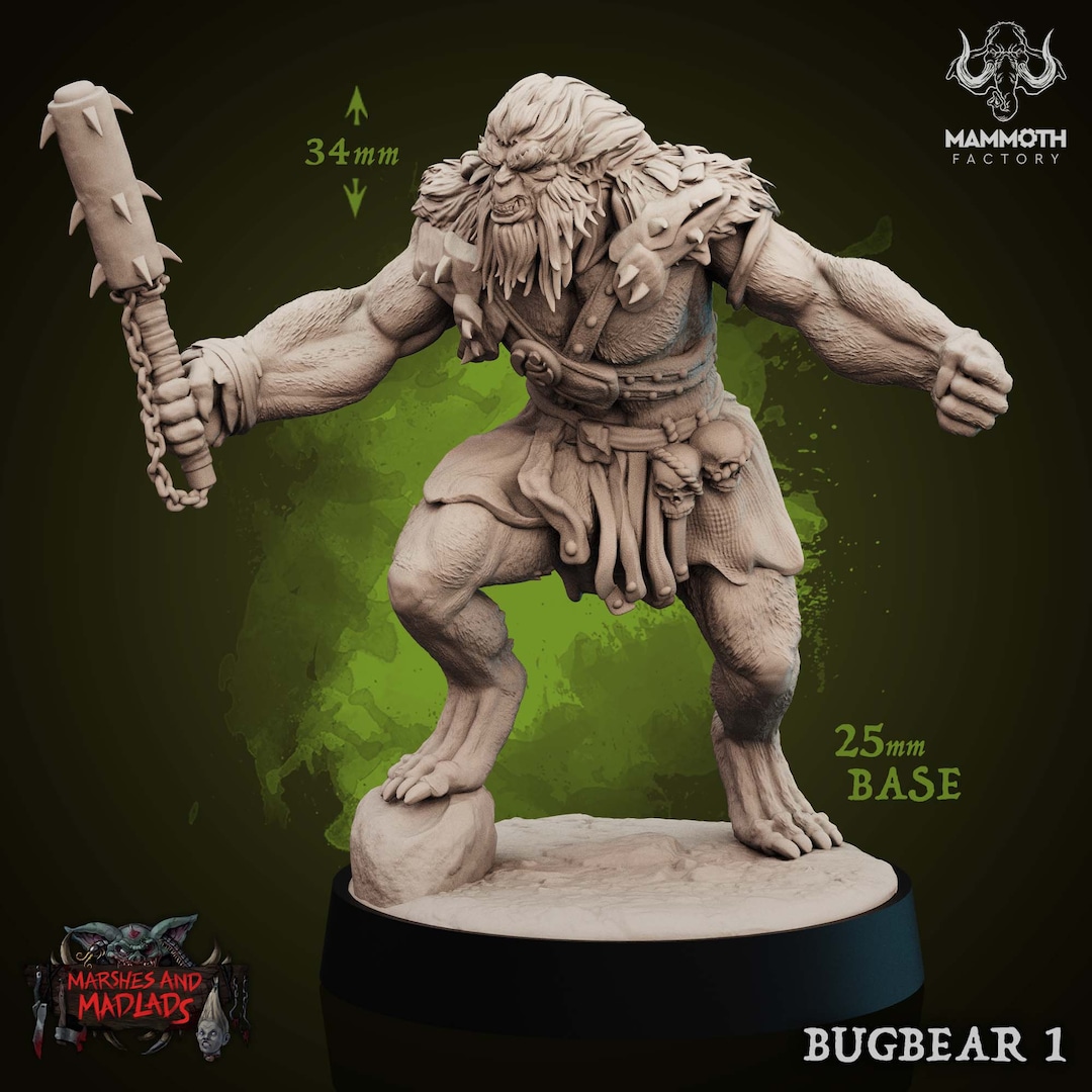 Bugbear Miniature - Marshes and Madlads- Mammoth Factory - D&D 5e ...