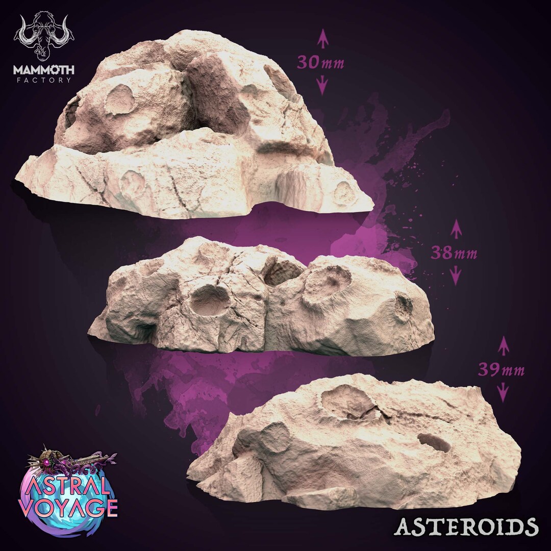 Asteroid Terrain Miniature - Scenery - Astral Voyage - Mammoth Factory ...