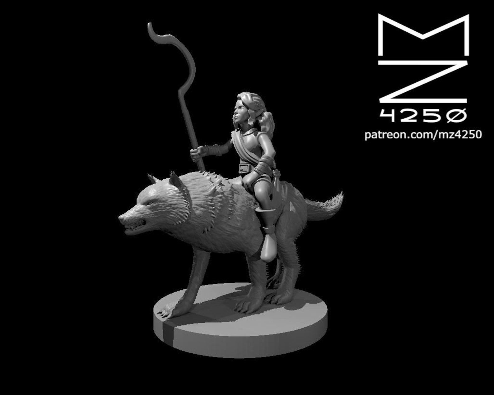 Halfling Female Druid Riding Wolf Miniature MZ4250 D&D 5e - Etsy Ireland