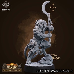 Lionfolk / Leonin Barbarian Miniature - Nomads of Droughtlads- Mammoth ...