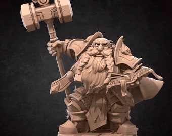 Dwarf Cleric Miniature for Dungeons & Dragons, Tabletop RPG - Etsy