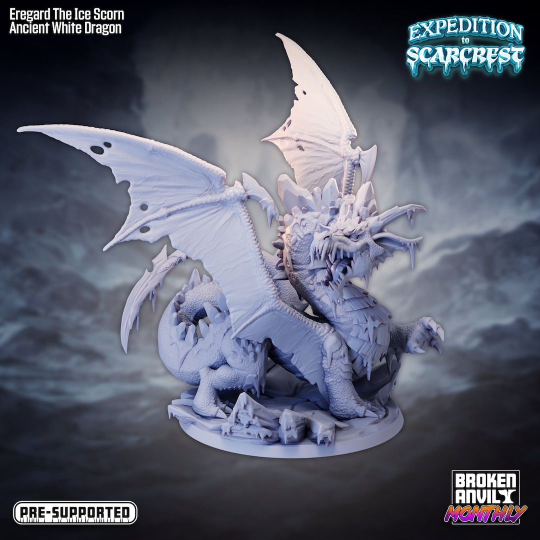 Ancient White Dragon Miniature - Expedition to Scarcest - Broken Anvil ...