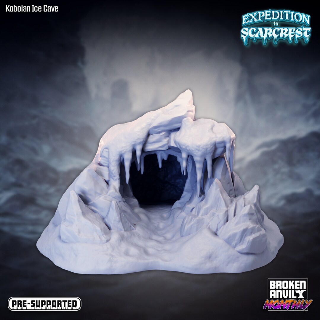 Ice Cave Terrain Miniature D&D 5e - Dungeons and Dragons - Pathfinder ...