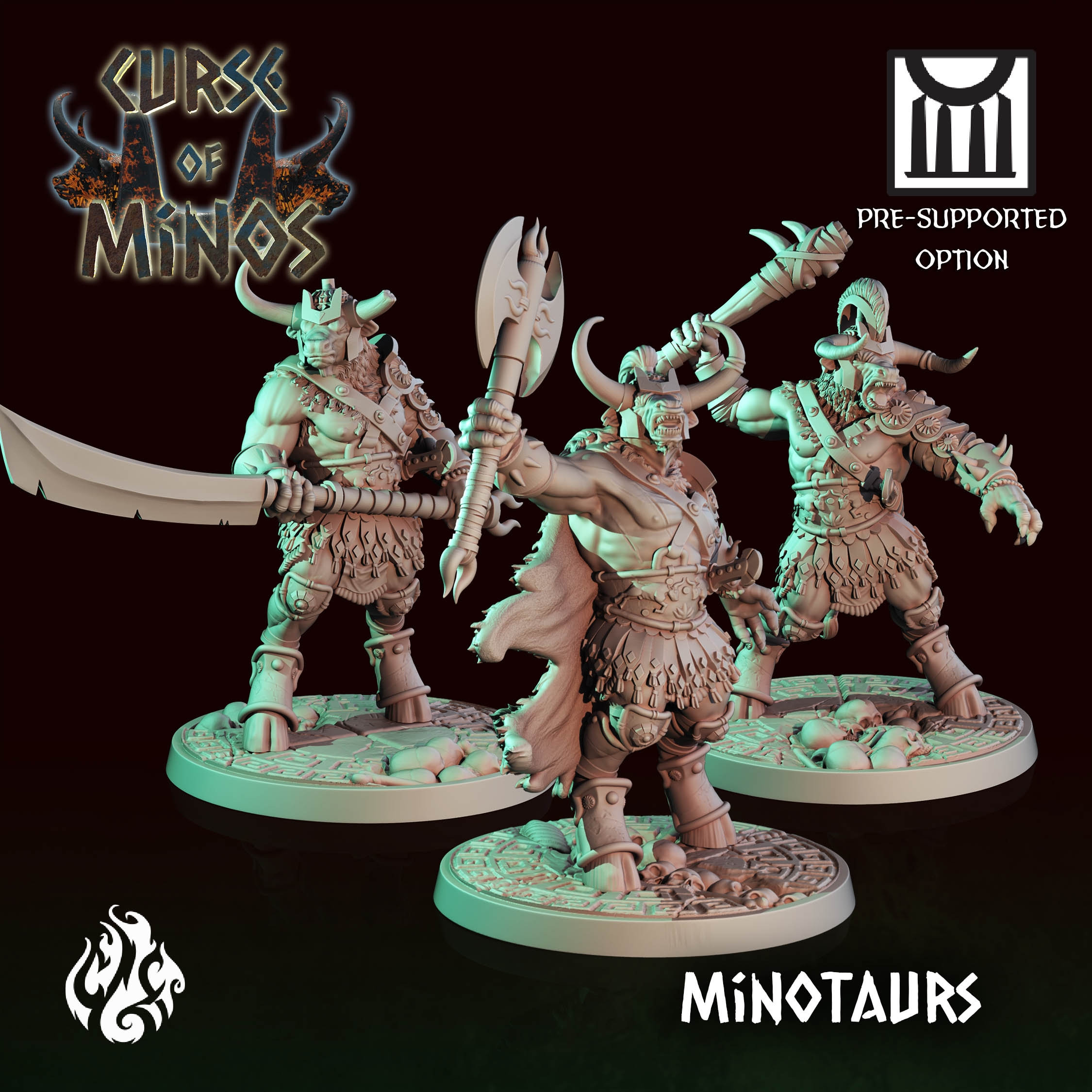 Minotaur Miniature Curse of Minos Crippled God Foundry | Etsy