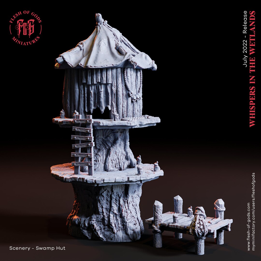 Swamp Hut Terrain Scenery Miniature - Whisper Wetlands - Flesh of Gods ...