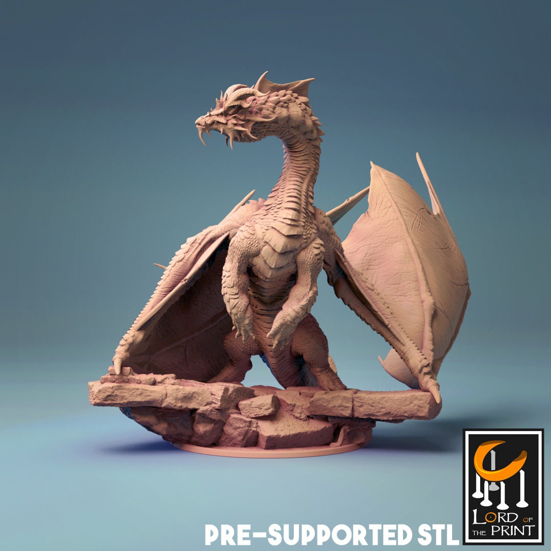 Ancient Elder Brine Dragon Miniature - Indigo - Lord of the Print - D&D ...
