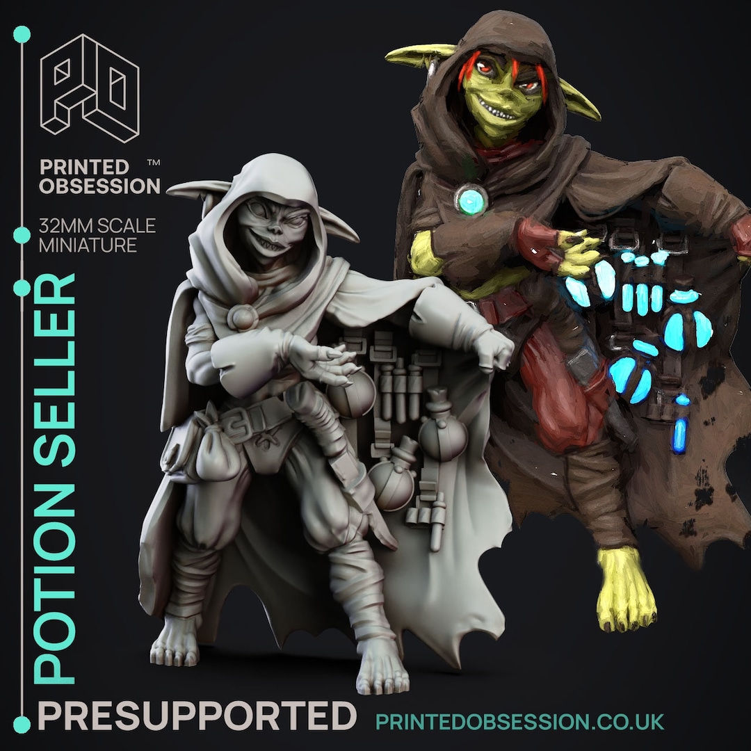 Goblin Miniature - Potion Seller - Goblin Potion Brewers - Printed ...