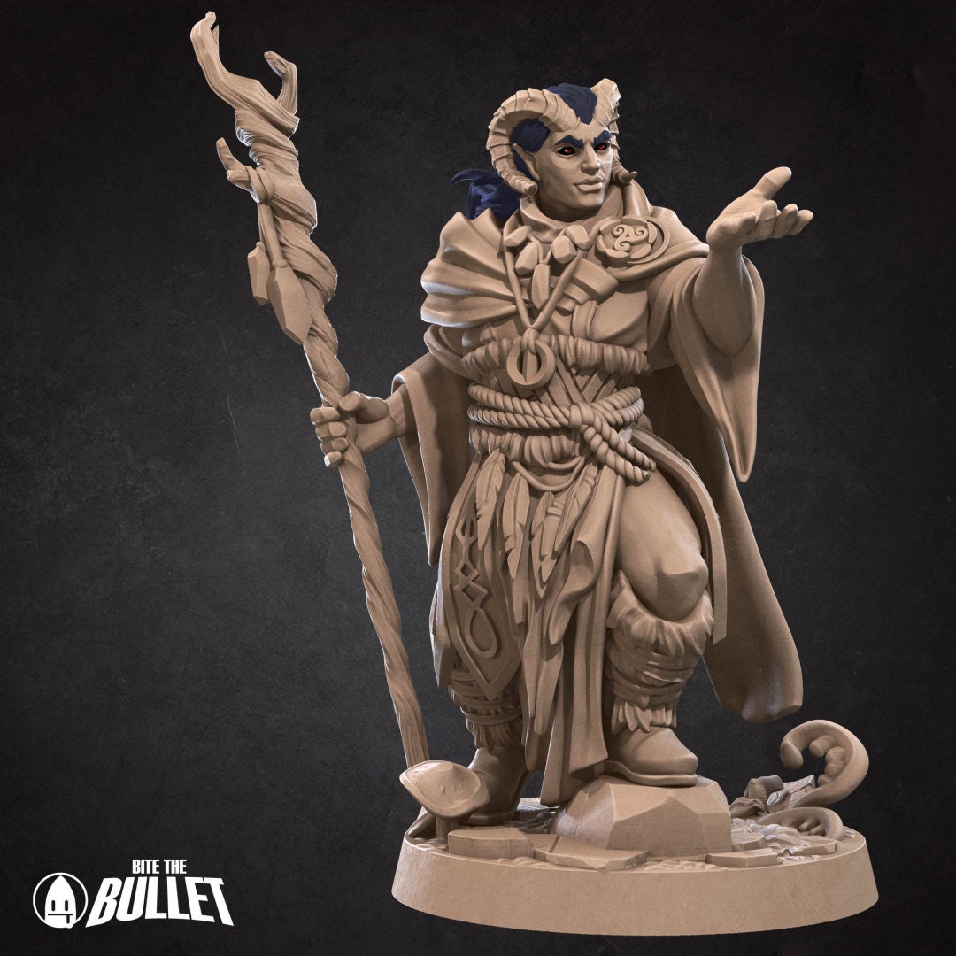 Tiefling Druid Miniature Tieflings Bite the Bullet D&D 5e Dungeons and ...