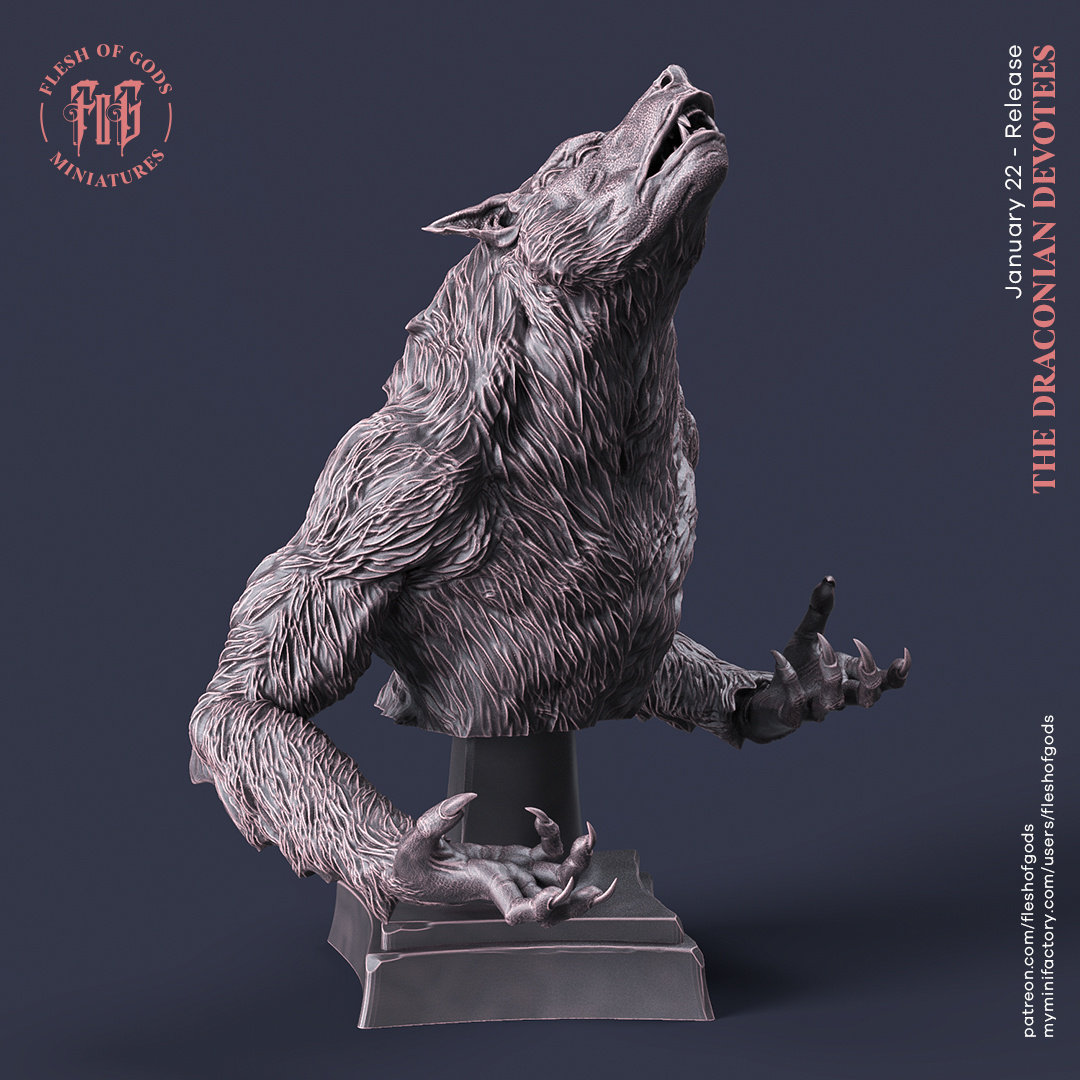 Buste de loup-garou Flesh of Gods D&D 5e Donjons et - Etsy France