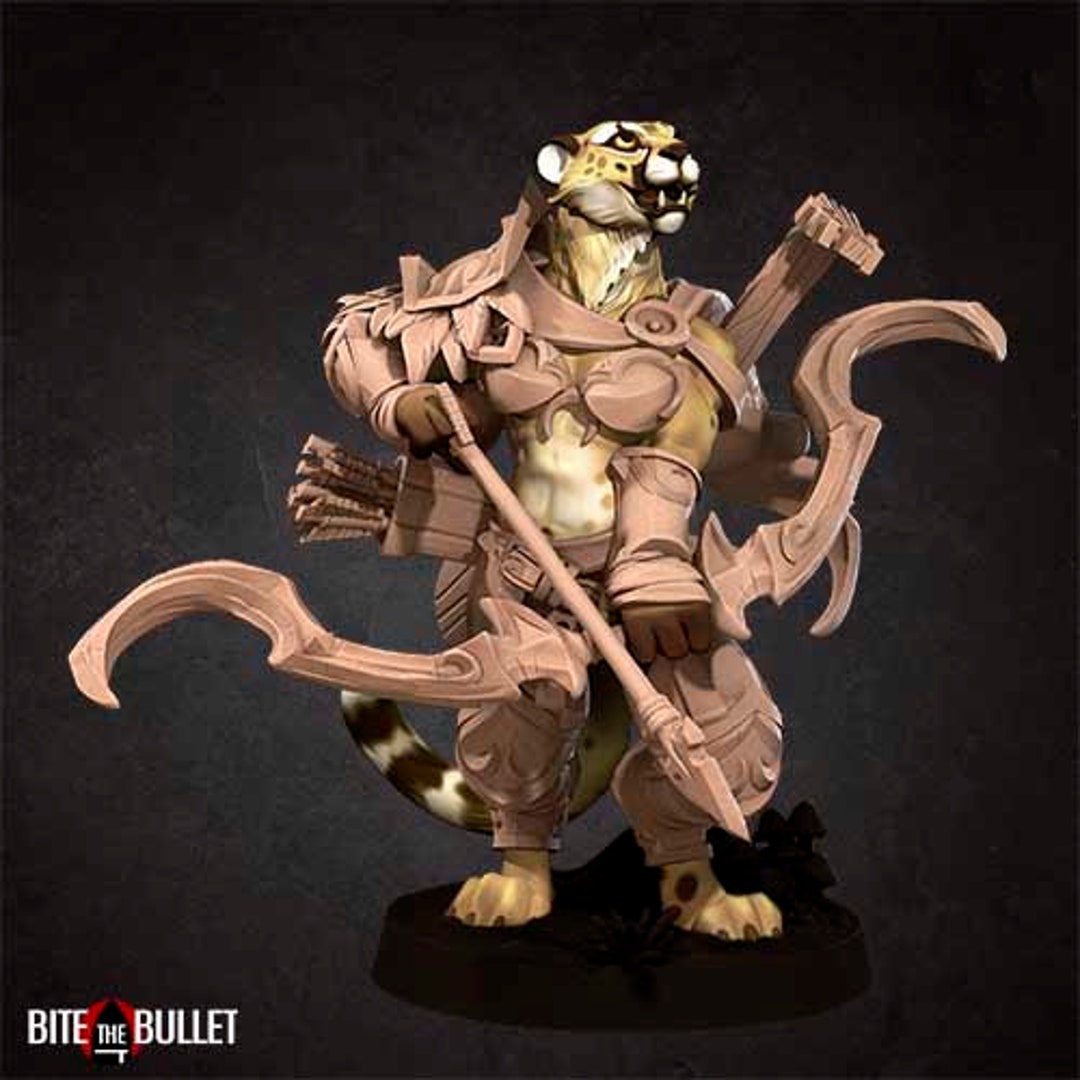 Battle Bard Tabaxi Miniature Tabaxis Bite the Bullet D&D 5e Dungeons ...