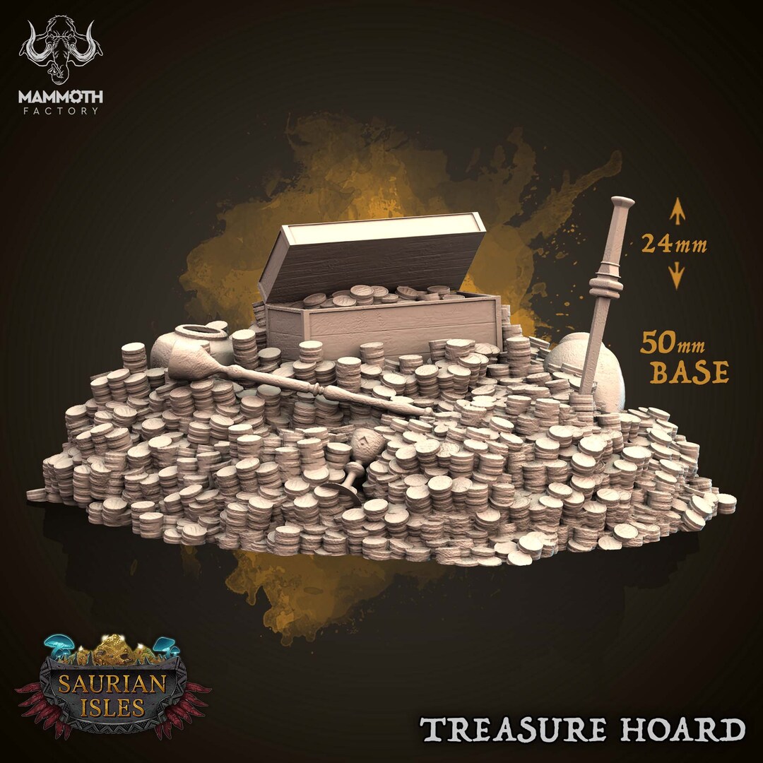 Treasure Hoard Terrain Miniature - Saurian Isles - Mammoth Factory - D ...