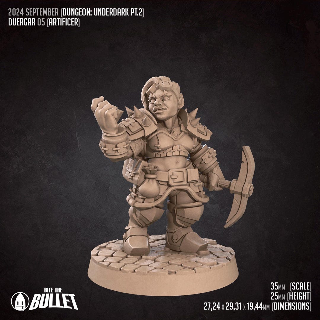 Duergar/dwarf Artificer Miniature- Dungeon Underdark Pt. 2- Bite the ...