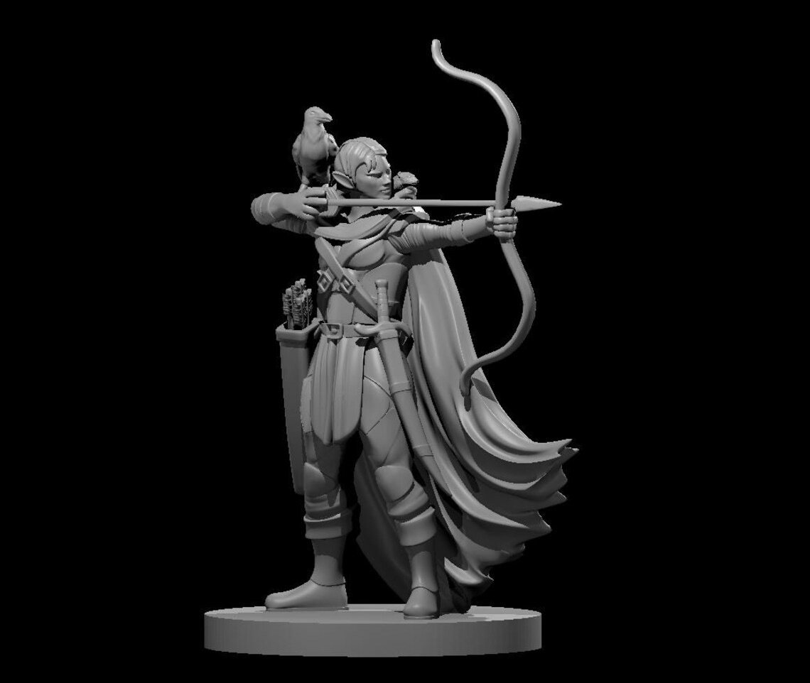 Elf Female Ranger Beastmaster MZ4250 D&D 5e Dungeons and - Etsy