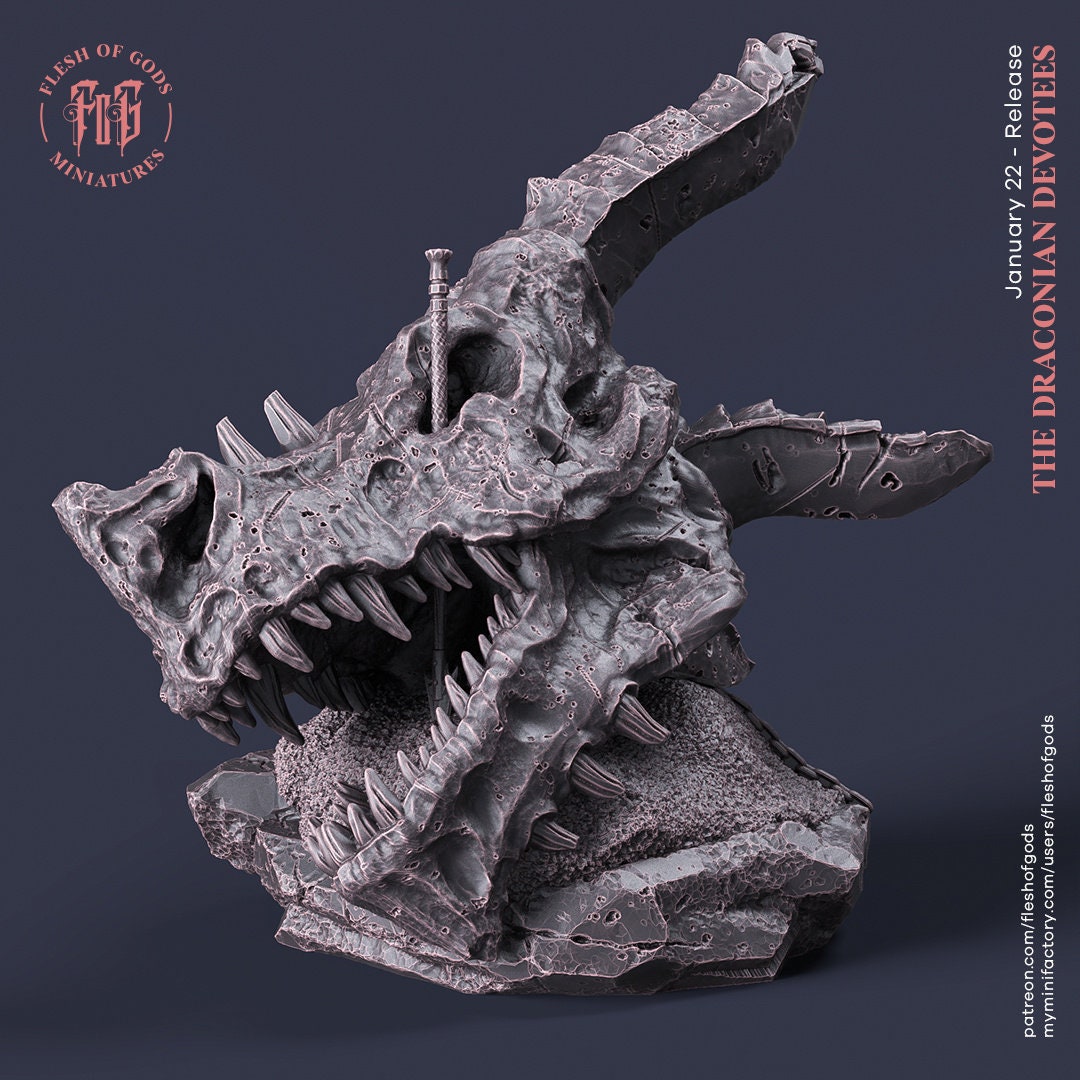 Dragon Skull Terrain Miniature - Flesh of Gods - D&D 5e - Dungeons and ...
