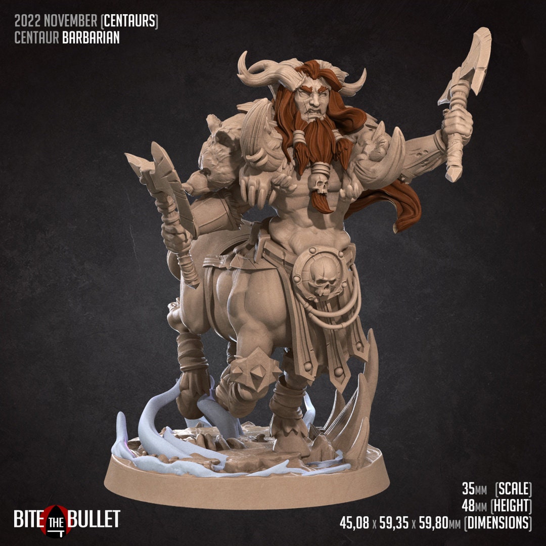 Centaur Barbarian Miniature Bite the Bullet D&D 5e - Etsy
