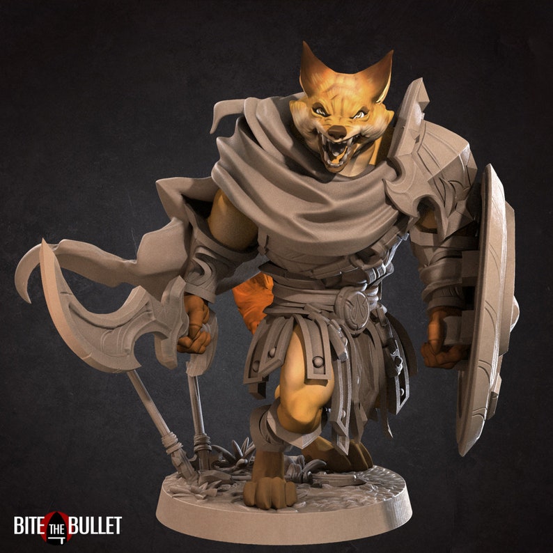 Fox Folk Warrior Miniature Bite the Bullet D&D 5e - Etsy
