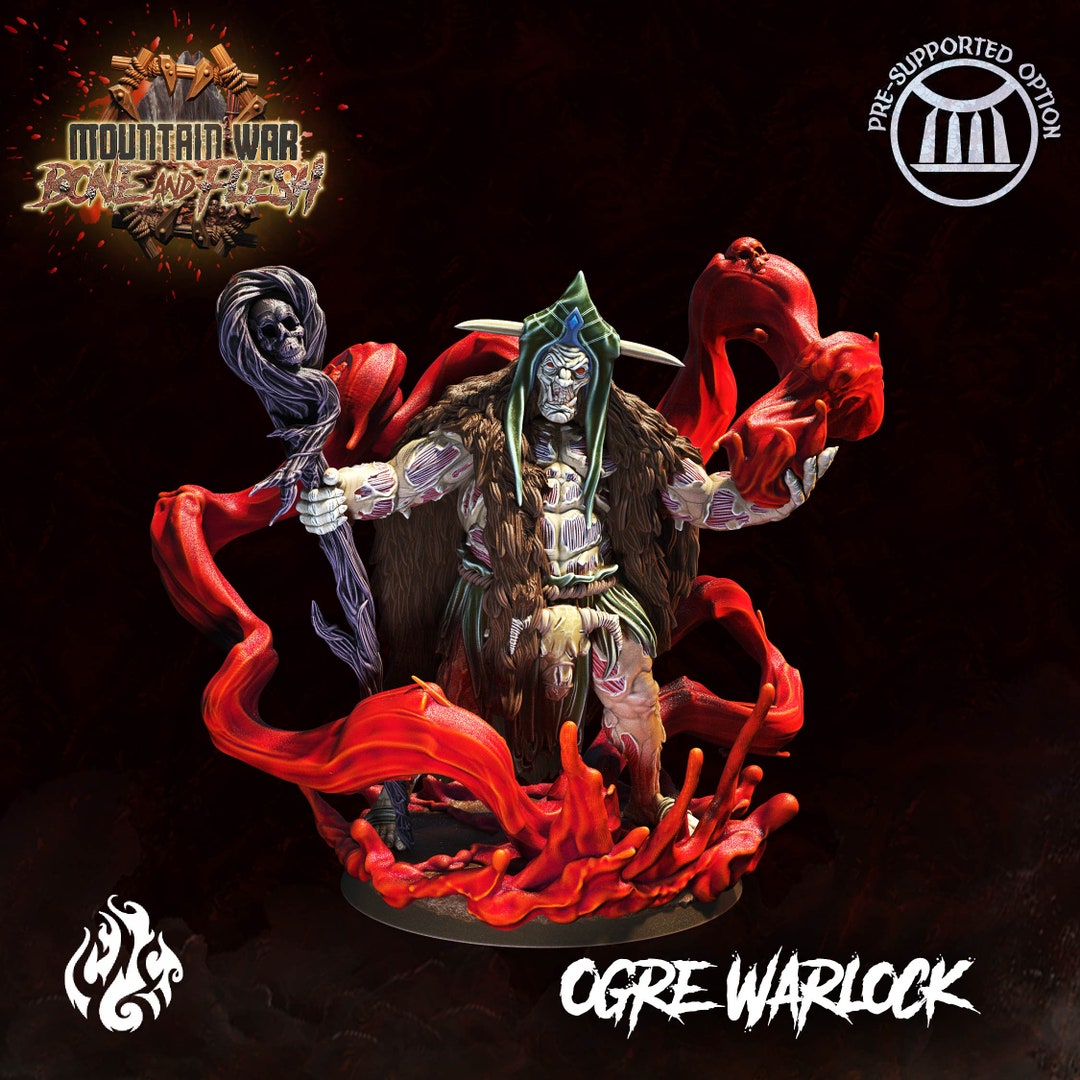 Ogre Warlock Miniature - Bone and Flesh - Crippled God Foundry - D&D 5e ...