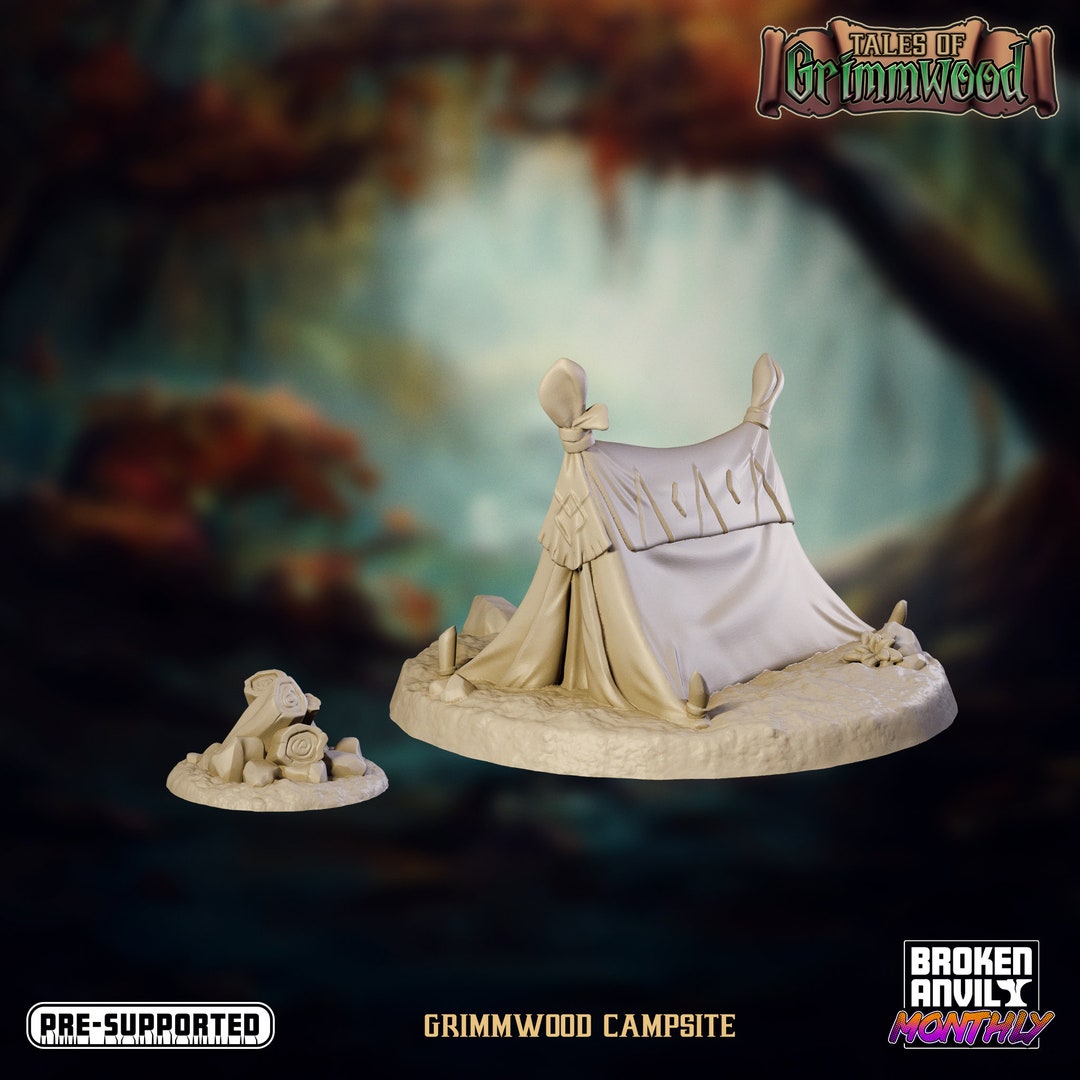 Campsite Terrain Miniature - D&D 5e - Dungeons and Dragons - Pathfinder ...