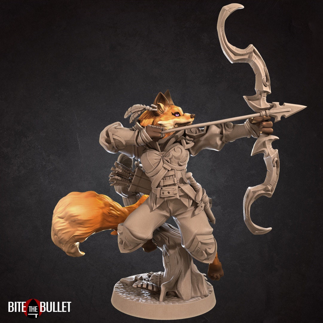 Fox Folk Ranger Miniature - Bite the Bullet - D&D 5e - Dungeons and ...