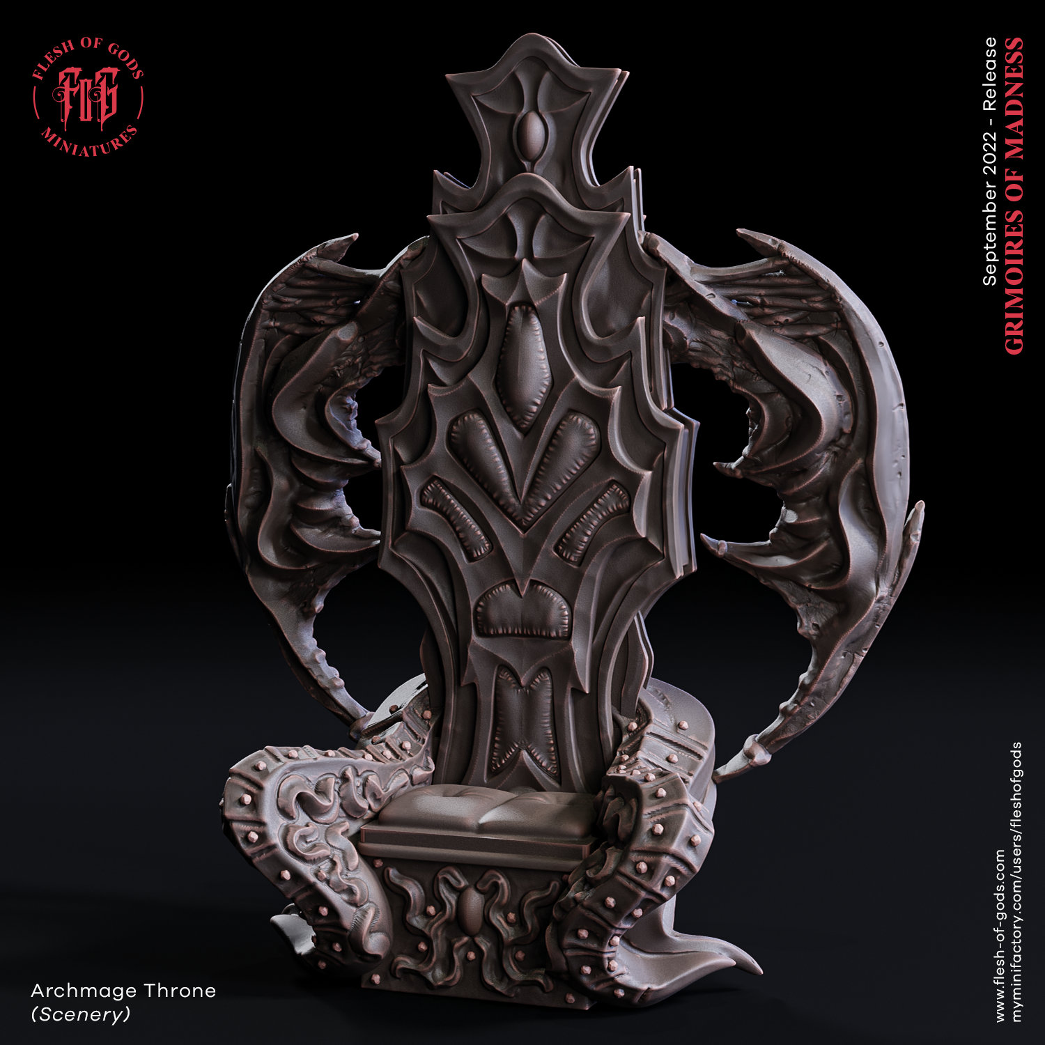 Archmage Throne Scenery Terrain Miniature Grimoires of Madness Flesh of Gods D&D 5e Dungeons and ...